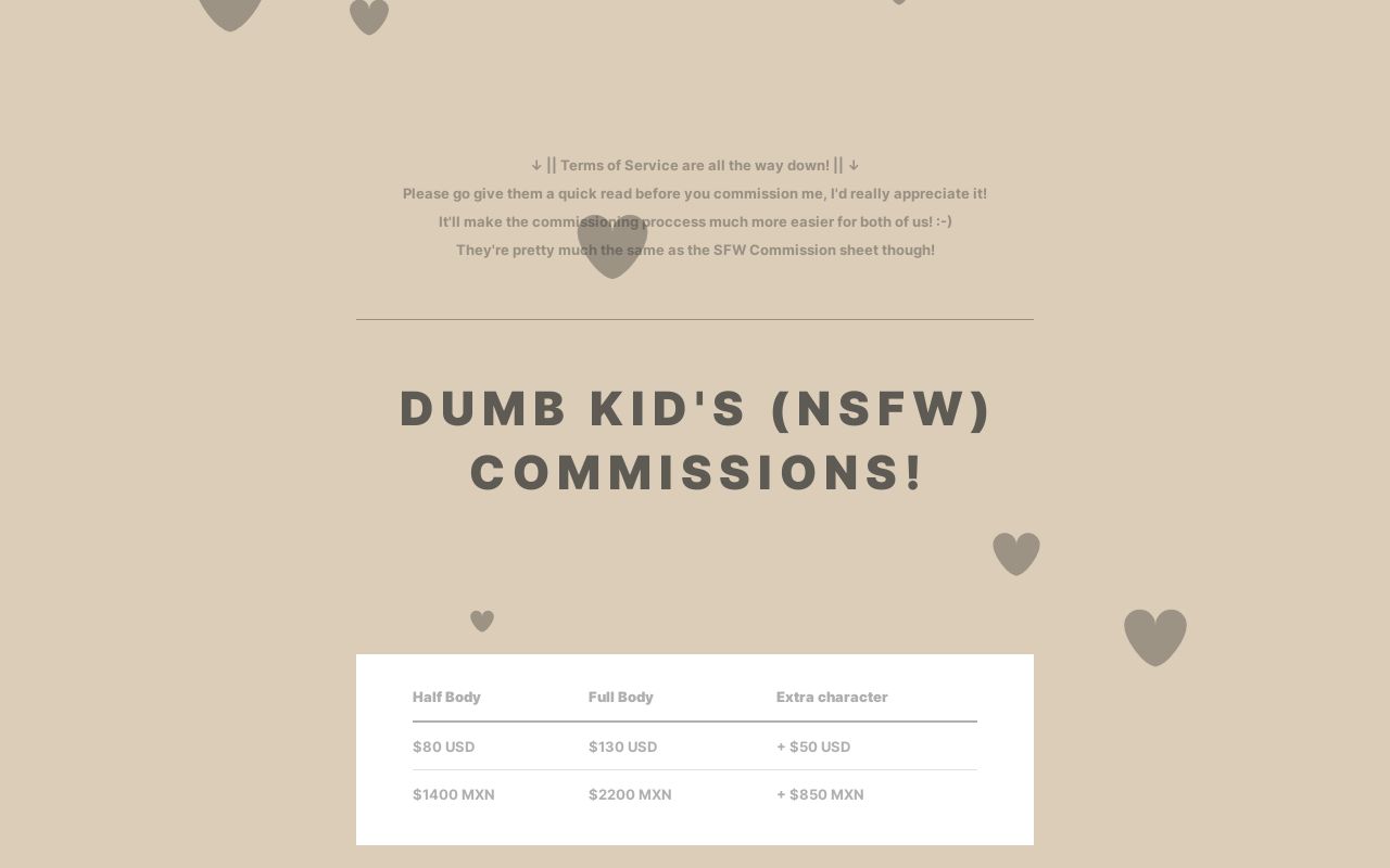 dumb kid's nsfw commissions!